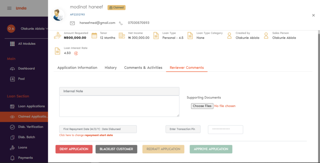 Loan Application – Lendastack Knowledge base