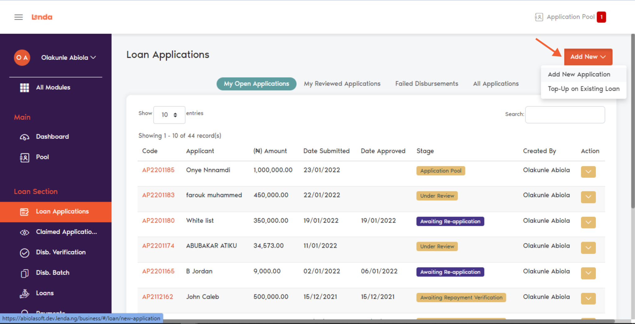 Loan Application – Lendastack Knowledge base