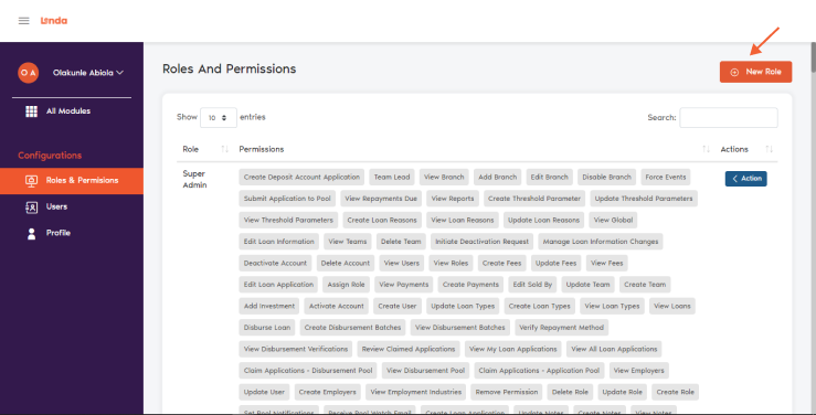 Roles and permissions – Lendastack Knowledge base