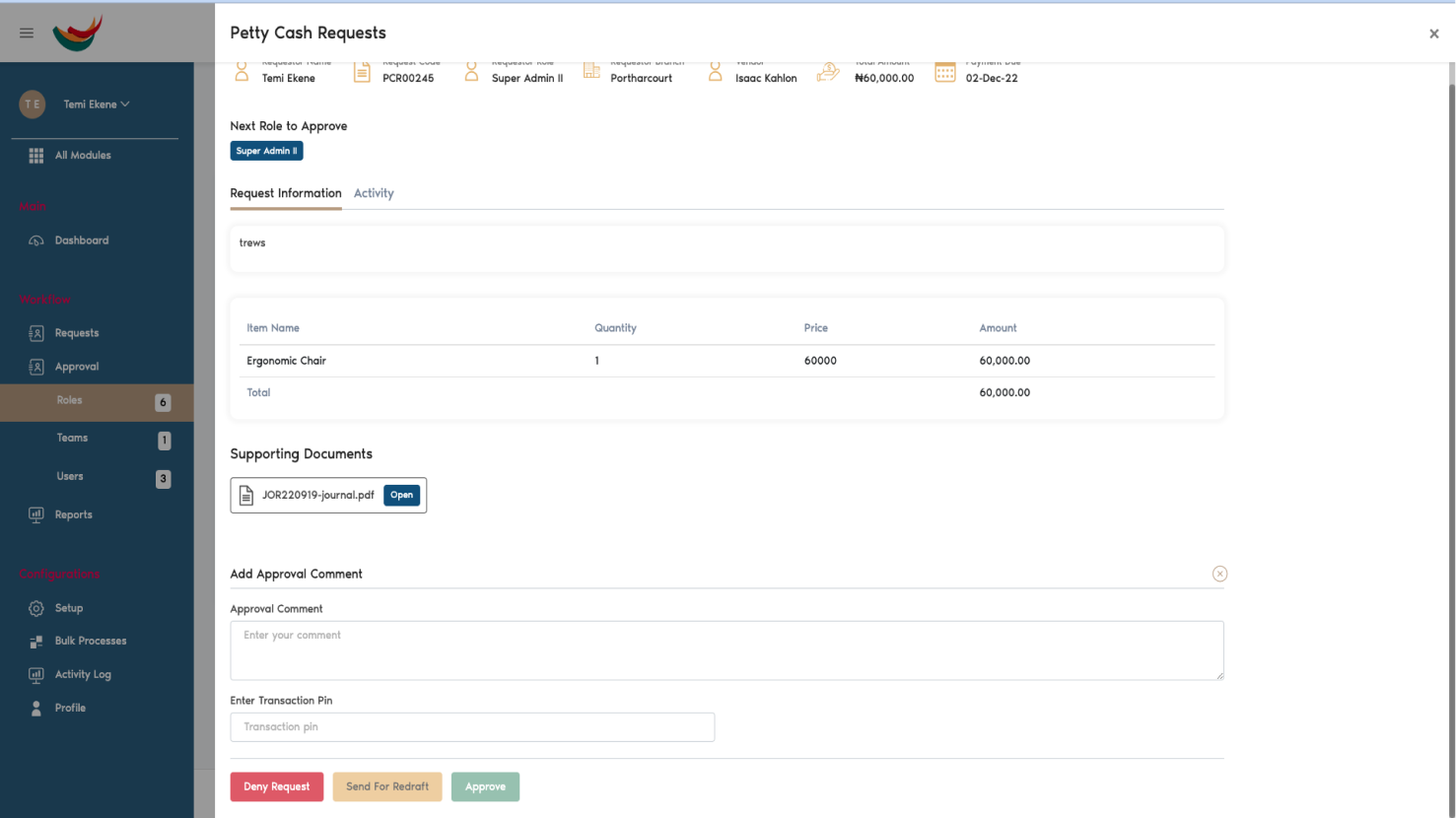 Approval – Lendastack Knowledge base