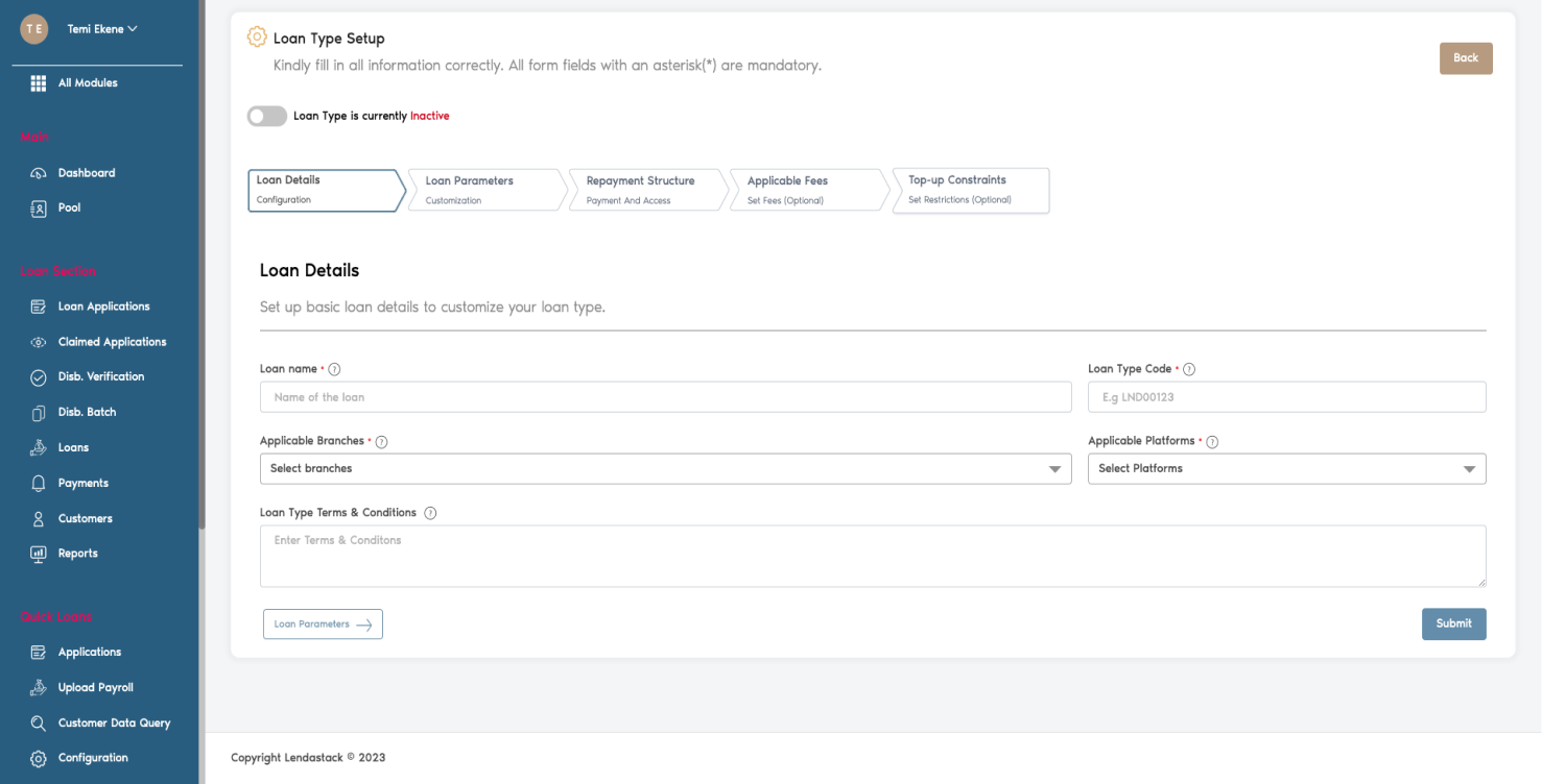 Loan Types – Lendastack Knowledge base