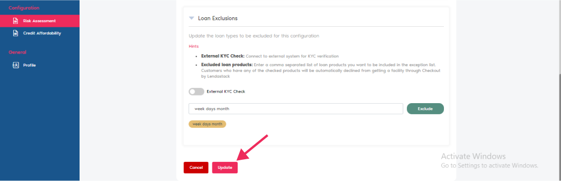 Checkout – Lendastack Knowledge base